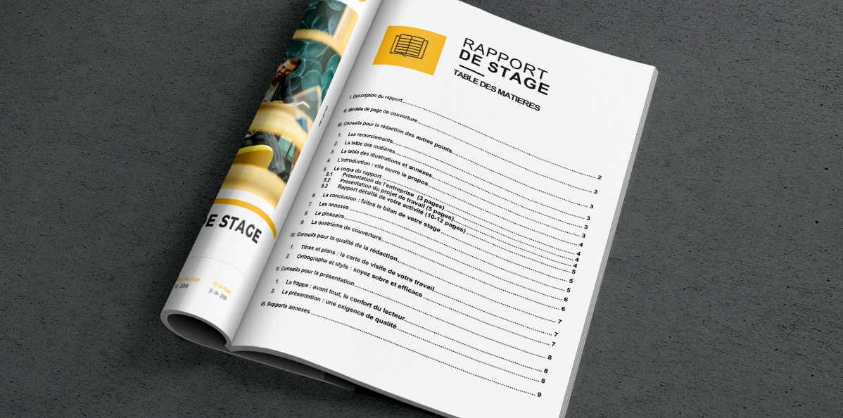 Modèle de rapport de stage à télécharger pour étudiants